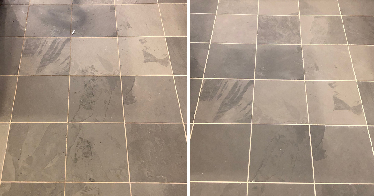 A Slate Floor in Newton Highlands Receives Our Grout Sealing Services