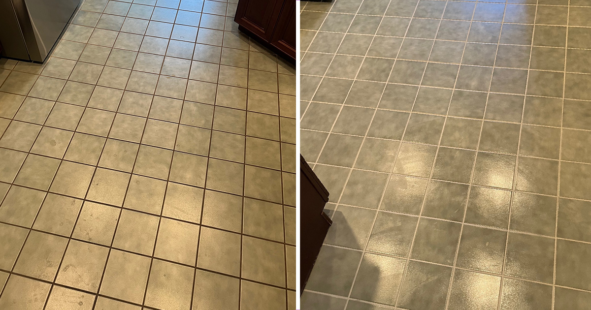 Our Grout Cleaning Crew Revamped This Beautiful Kitchen Floor in Waltham